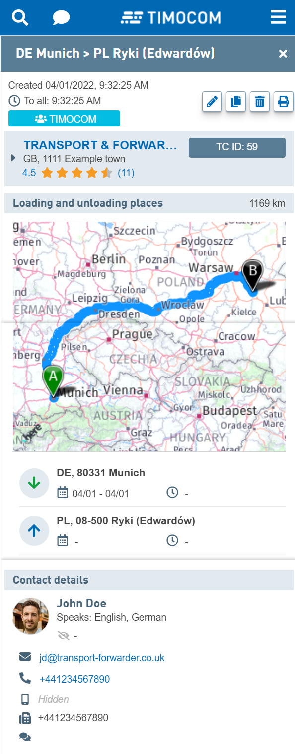 TIMOCOM’s freight exchange has a new user interface