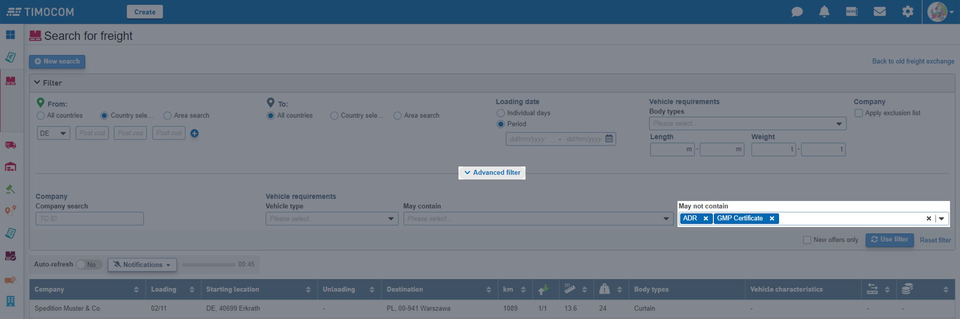 TIMOCOM’s freight exchange has a new user interface