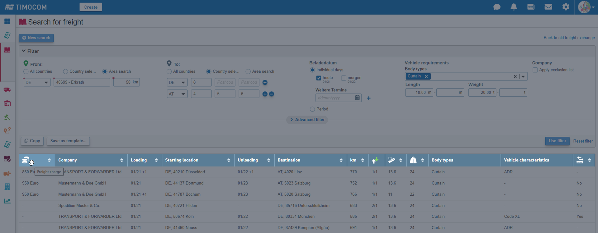 TIMOCOM’s freight exchange has a new user interface